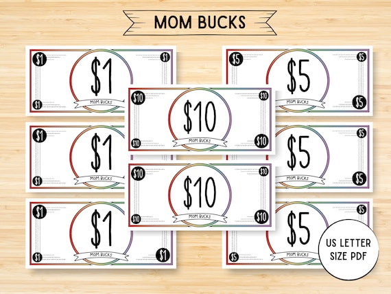 Mom Bucks Printable Behavior Bucks Chore Bucks Reward - Etsy