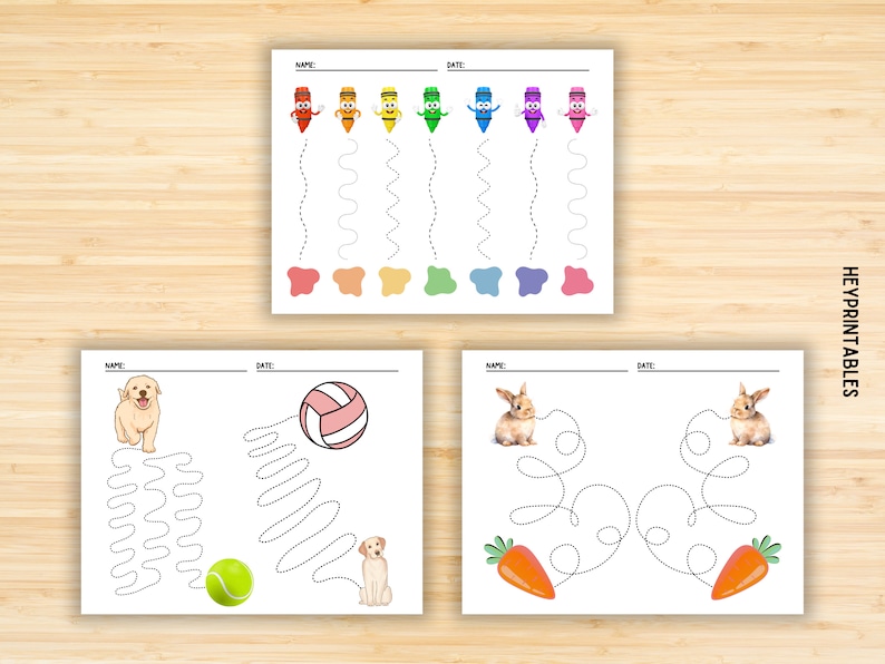 Tracing Practice, Pre-writing Worksheets, Line Tracing, Toddler ...