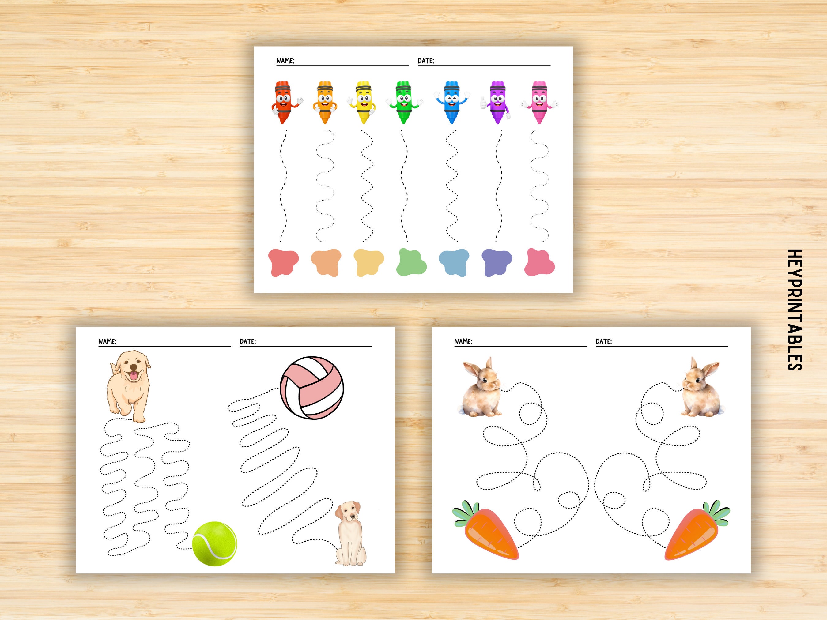 Tracing Practice, Pre-writing Worksheets, Line Tracing, Toddler ...