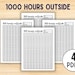 1000 Hours Outside Tracker Template, Outdoor Activity Tracker, Outdoor ...