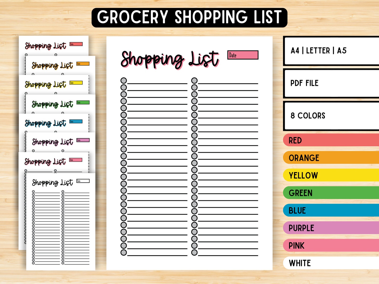 Printable Shopping List, Grocery List Printable, Simple Grocery List ...