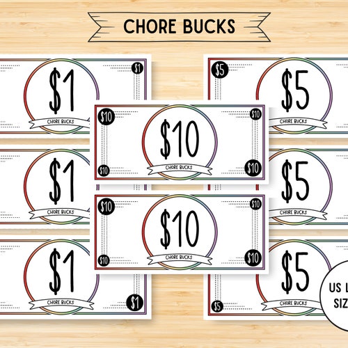Chore Bucks Printable // JPEG File // Instant Download - Etsy