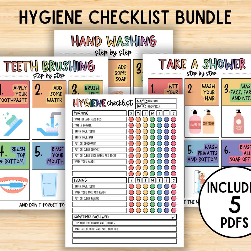 Kids Chore Chart Hygiene - Etsy