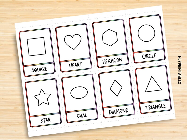 Minimalist Shapes Flashcards Printable, Modern Basic Shape Flash Cards ...