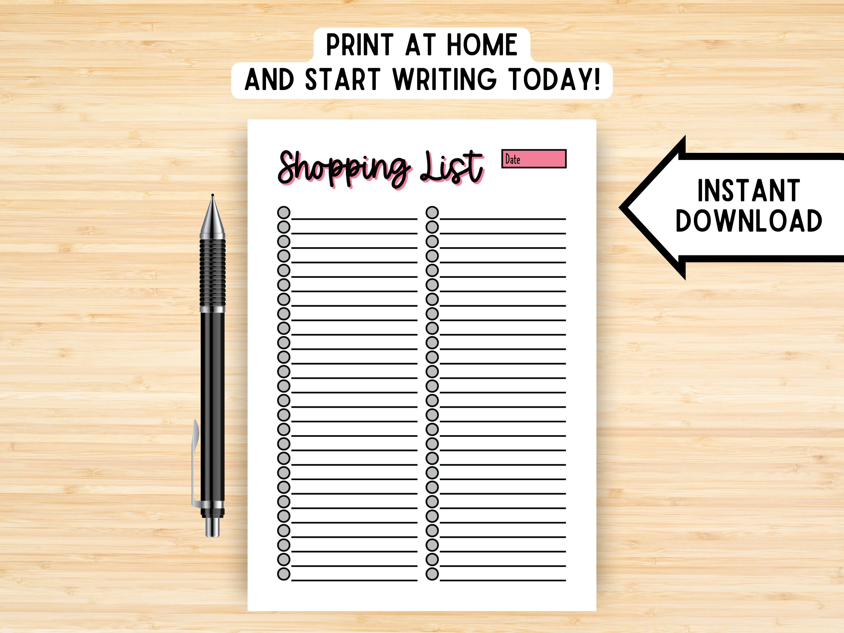 Printable Shopping List, Grocery List Printable, Simple Grocery List ...