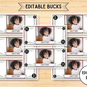 Editable Photo Mom Chore Bucks Printable, Behavior Bucks, Chore Bucks ...