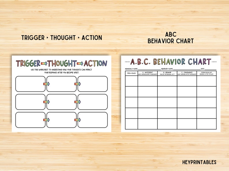 Kids Behavior Tracker Bundle Actions Consequence Chart - Etsy