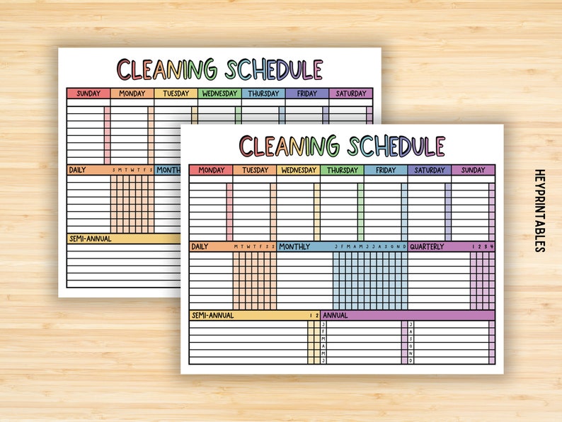 Editable Cleaning Planner Cleaning Schedule Cleaning - Etsy