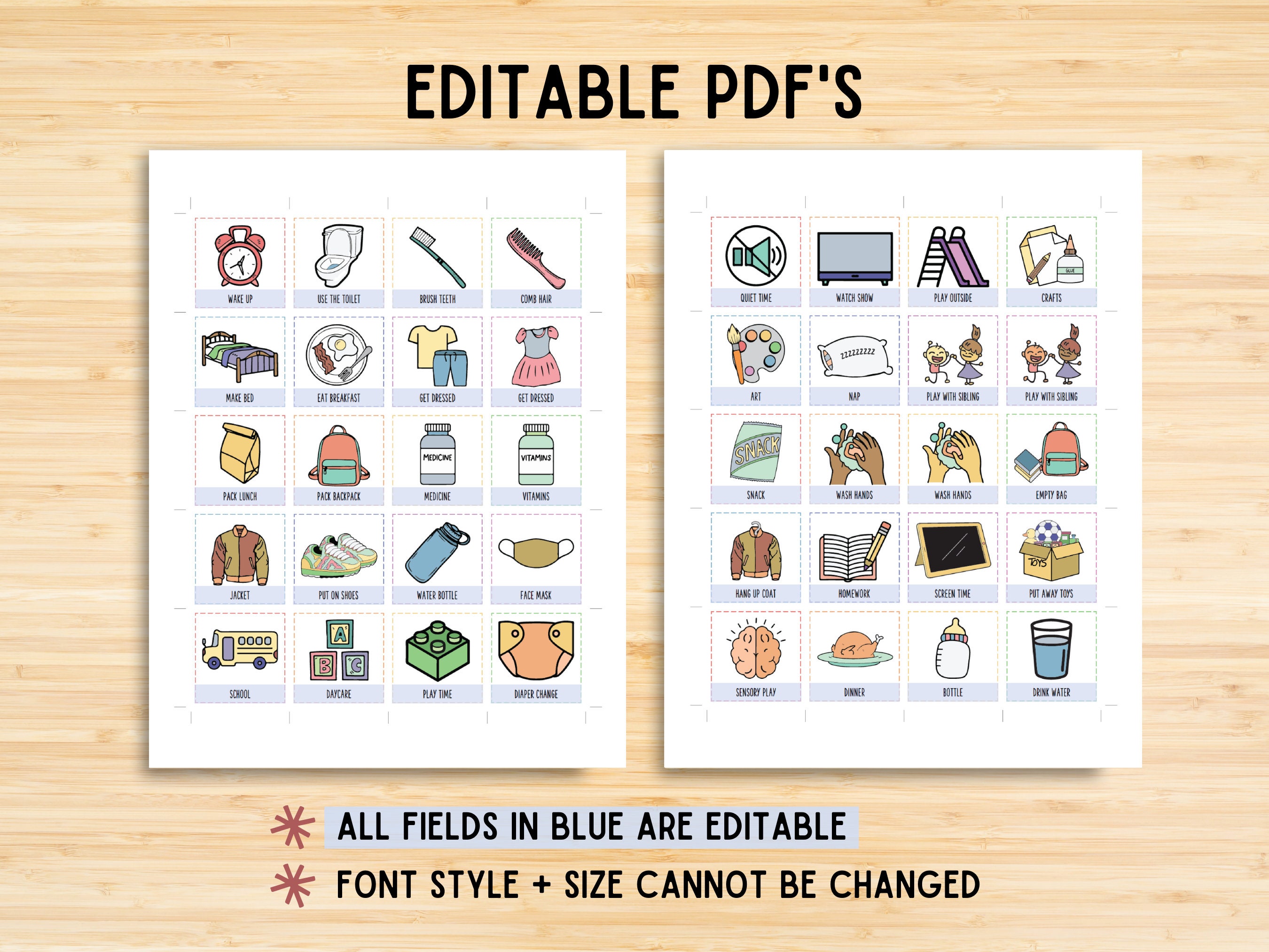 Daily Routine Cards & Chart, Toddler Routine Checklist, Daily Rhythm ...