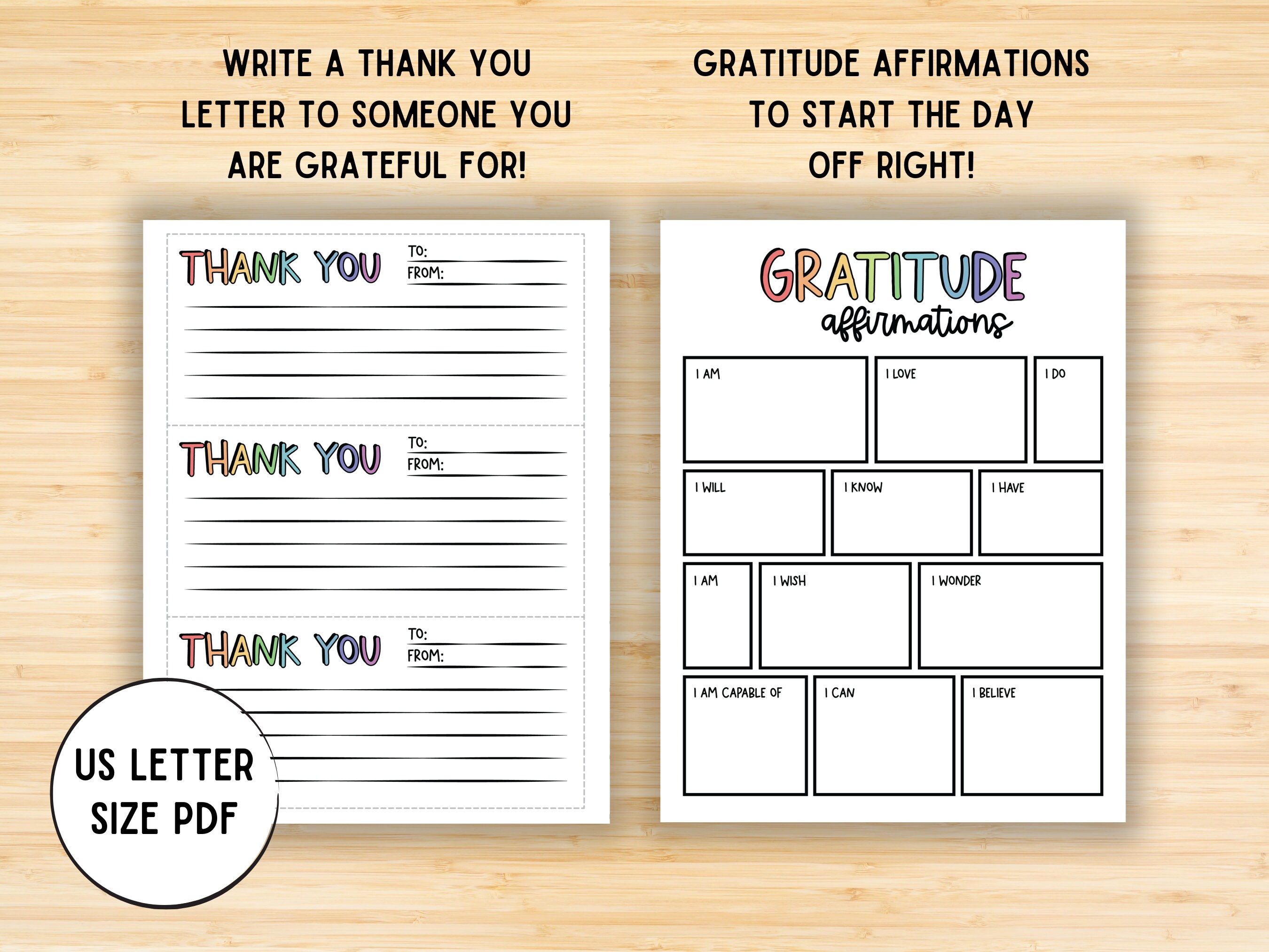 Kids Gratitude Journal Bundle, Thank You Wellness Journal, Daily ...