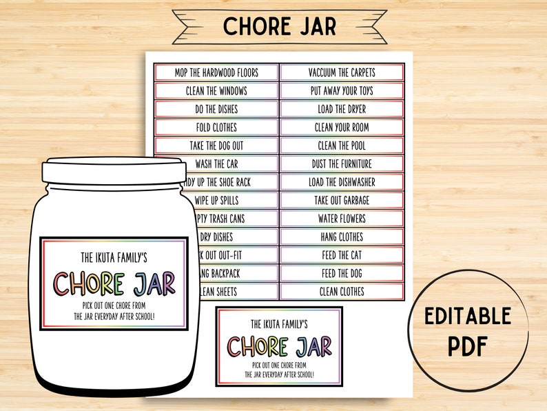 Chore Jar Chore Cards for Kids Chore Games Household - Etsy