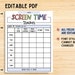 Editable Screen Time Checklist Screen Time Rules Screen Time - Etsy