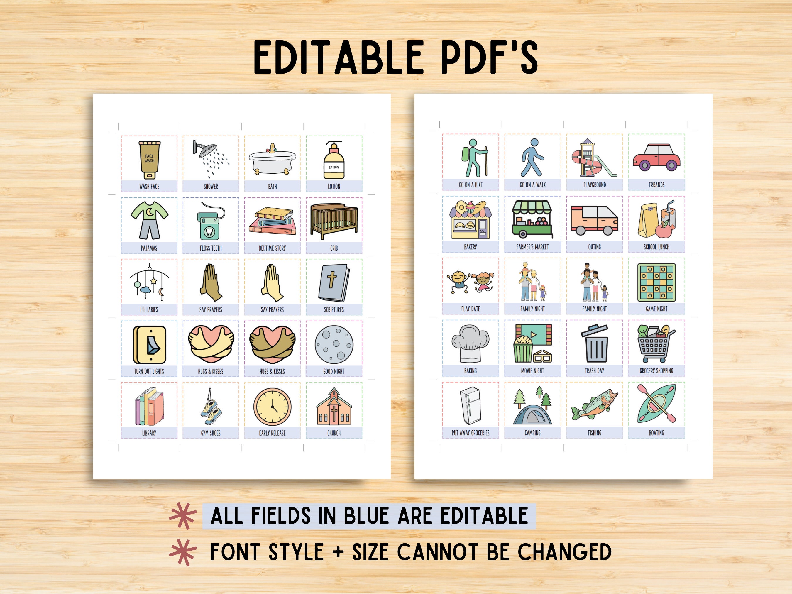 Daily Routine Cards & Chart Toddler Routine Checklist Daily - Etsy