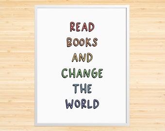 Read Books and Change the World Boho Classroom Decor, Classroom Poster ...