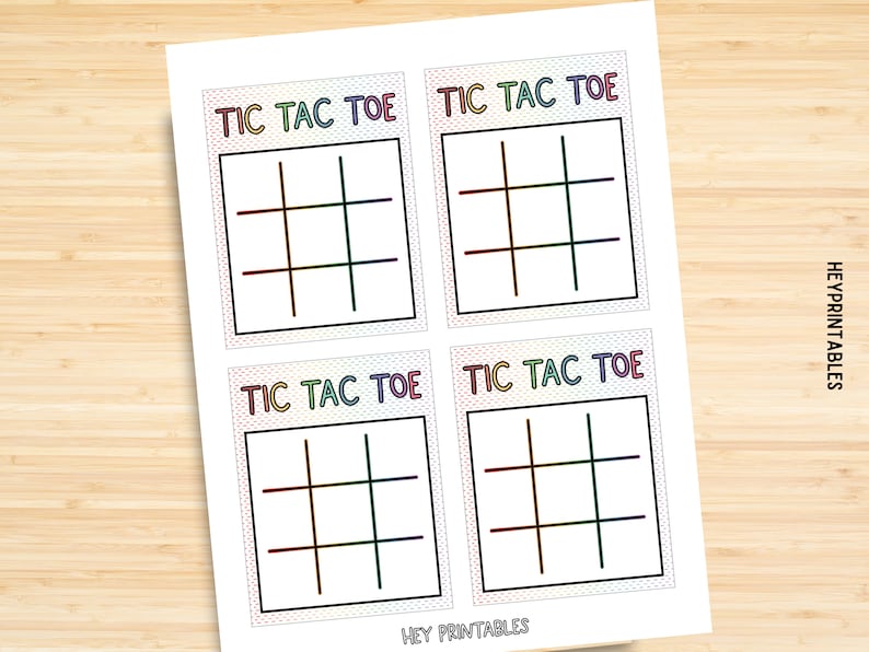 Printable Tic Tac Toe Game Family Game Class Activities | Etsy