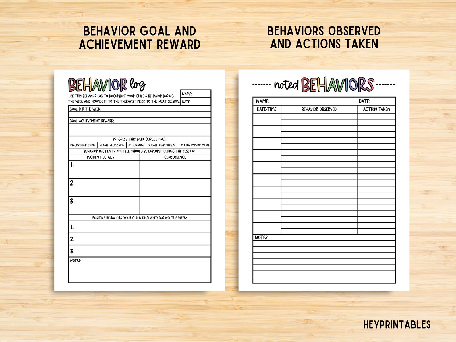Kids Behavior Tracker Bundle, Actions Consequence Chart, Weekly, Daily ...