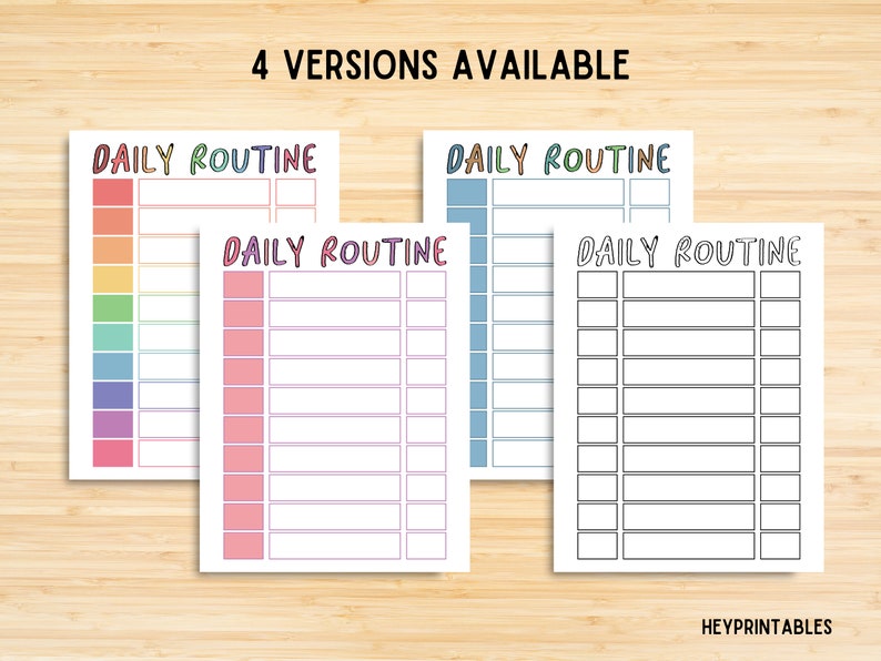 Daily Routine Printable Daily Routine Responsibility Chart - Etsy