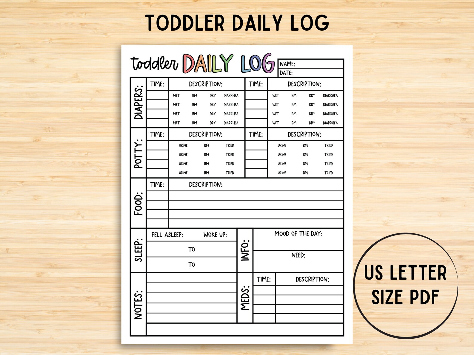 Baby & Toddler Daily Log, Baby Activity Log, Daycare Business Forms ...
