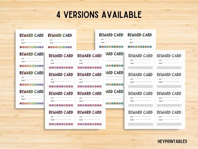 Punch Cards, Kids Loyalty Reward Card for Parents or Teachers, Chore ...