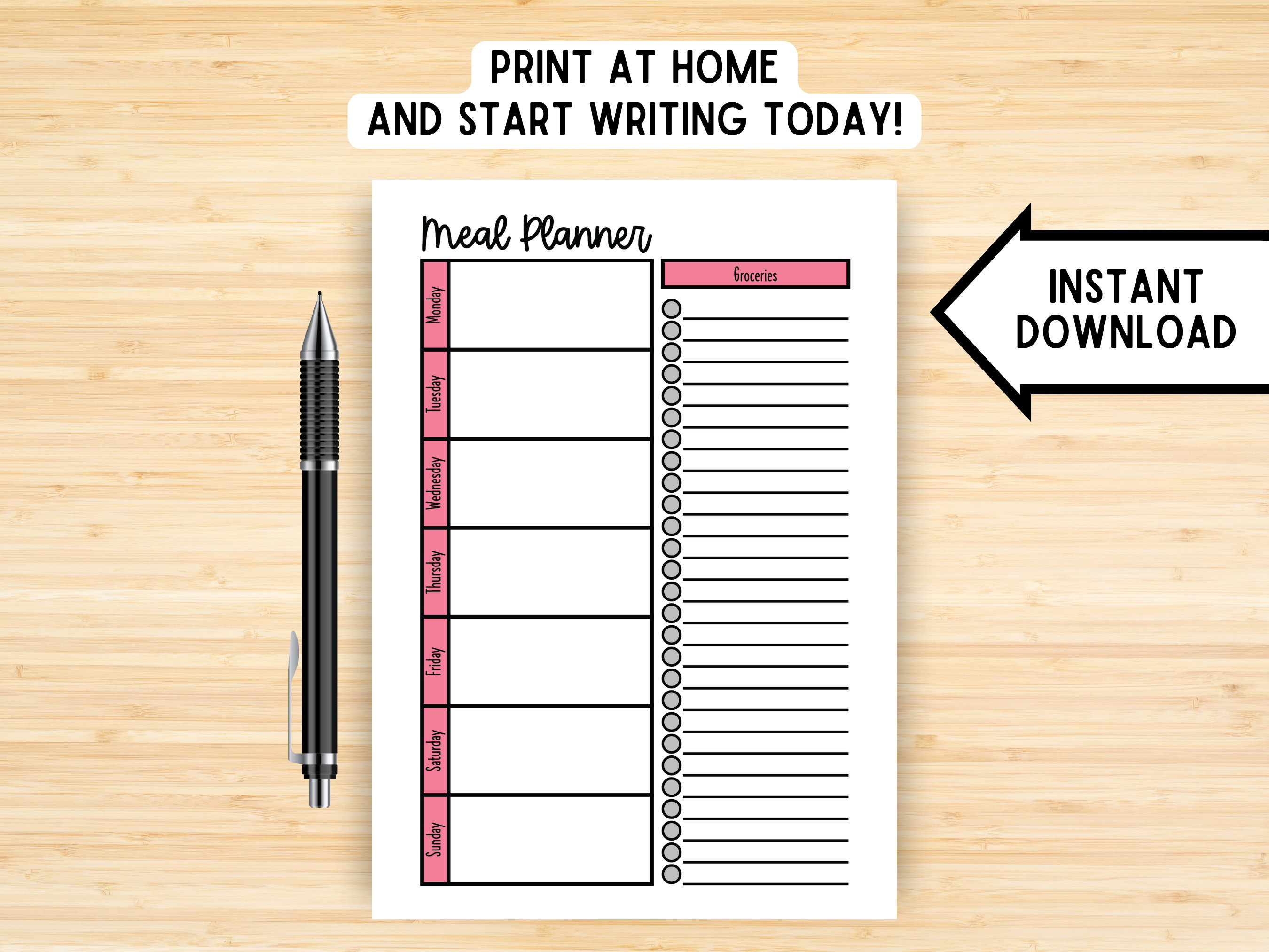 Meal Planner, Groceries Planner, Weekly Menu Planner, Meal Prep, Health ...