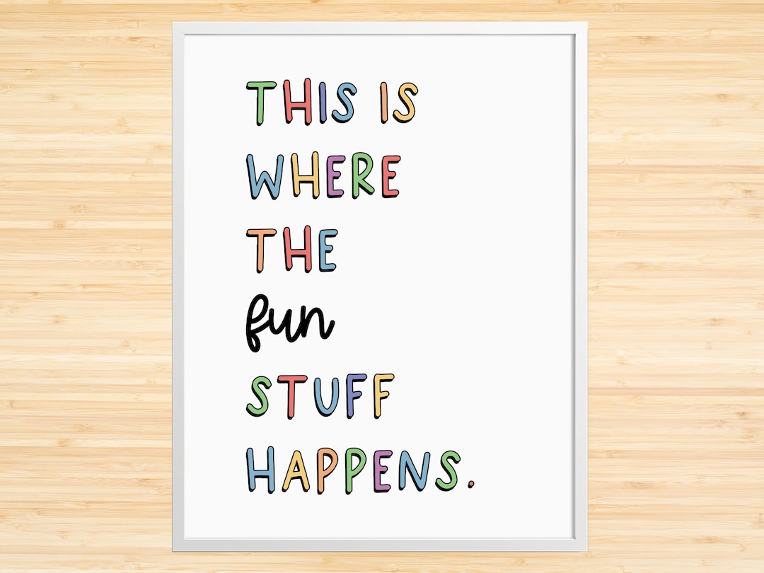 Where the Fun Stuff Happens Wall Art, Playroom Poster, Playroom Decor ...
