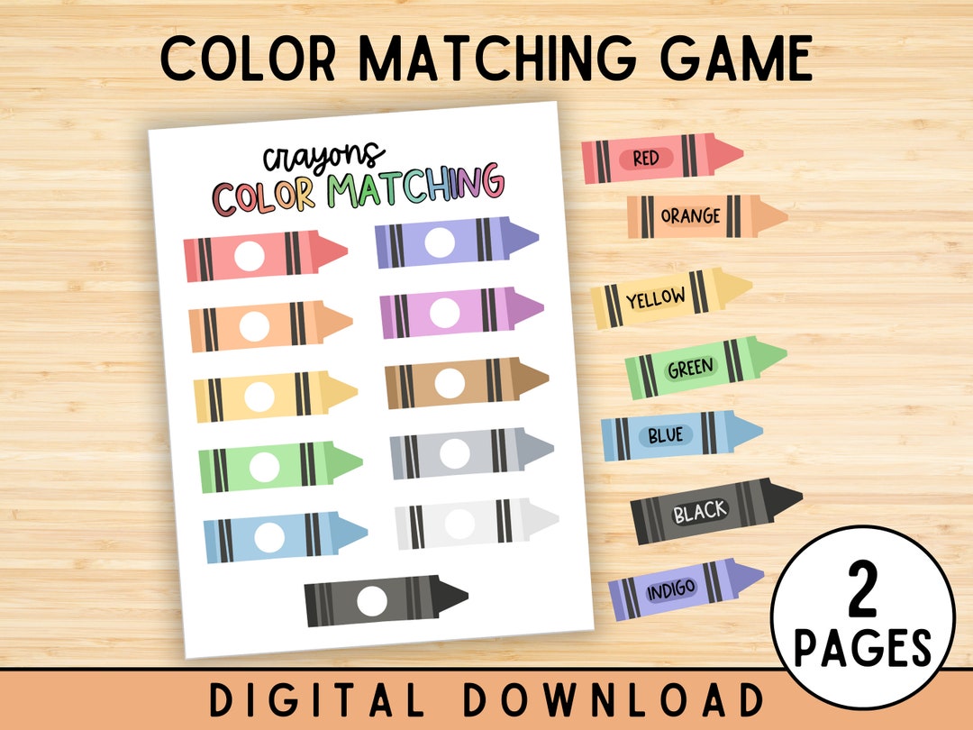 Color Matching Game, Busy Book Printable, Homeschool Worksheet ...