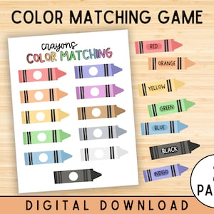 Color Matching Game, Busy Book Printable, Homeschool Worksheet ...