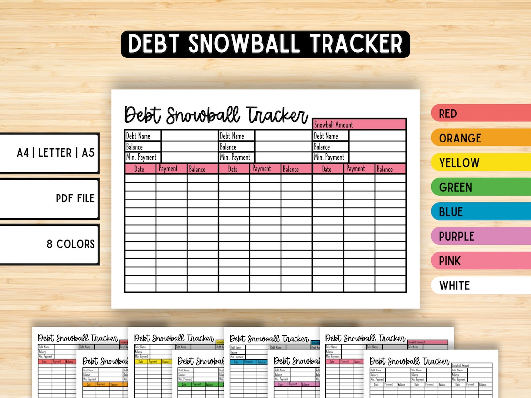 Debt Payment Tracker, Printable Snowball Debt Tracker, Debt Tracker ...