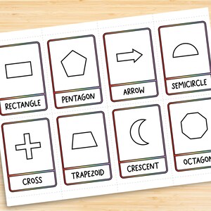 Minimalist Shapes Flashcards Printable, Modern Basic Shape Flash Cards ...