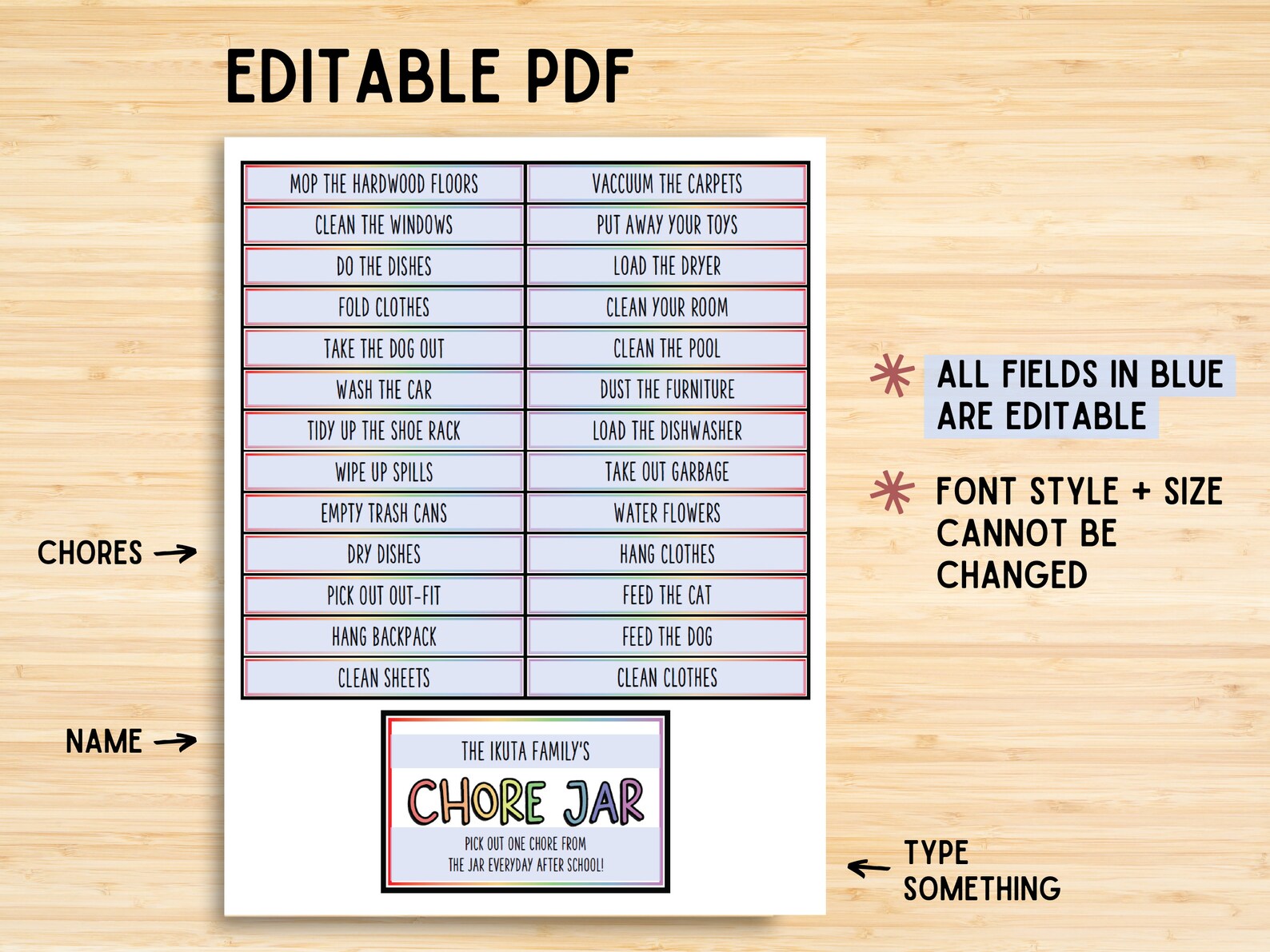 Chore Jar Chore Cards for Kids Chore Games Household - Etsy