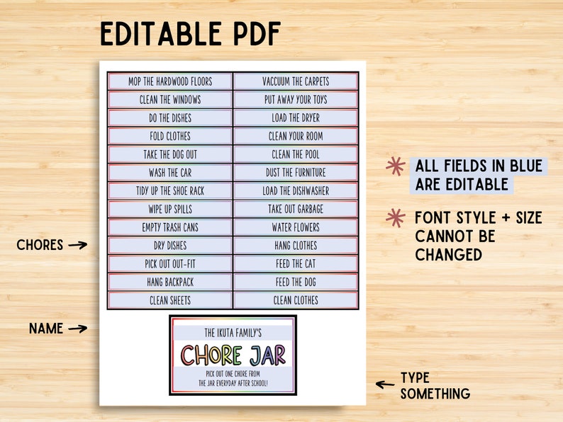 Chore Jar Chore Cards for Kids Chore Games Household - Etsy