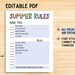 Editable Summer Bundle, Screen Time Checklist, Daily Routine, Chores ...