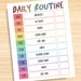 Daily Routine, Printable Daily Routine, Responsibility Chart, Chore ...