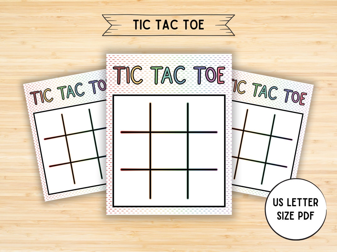 Printable Tic Tac Toe Game, Family Game, Class Activities, Instant ...