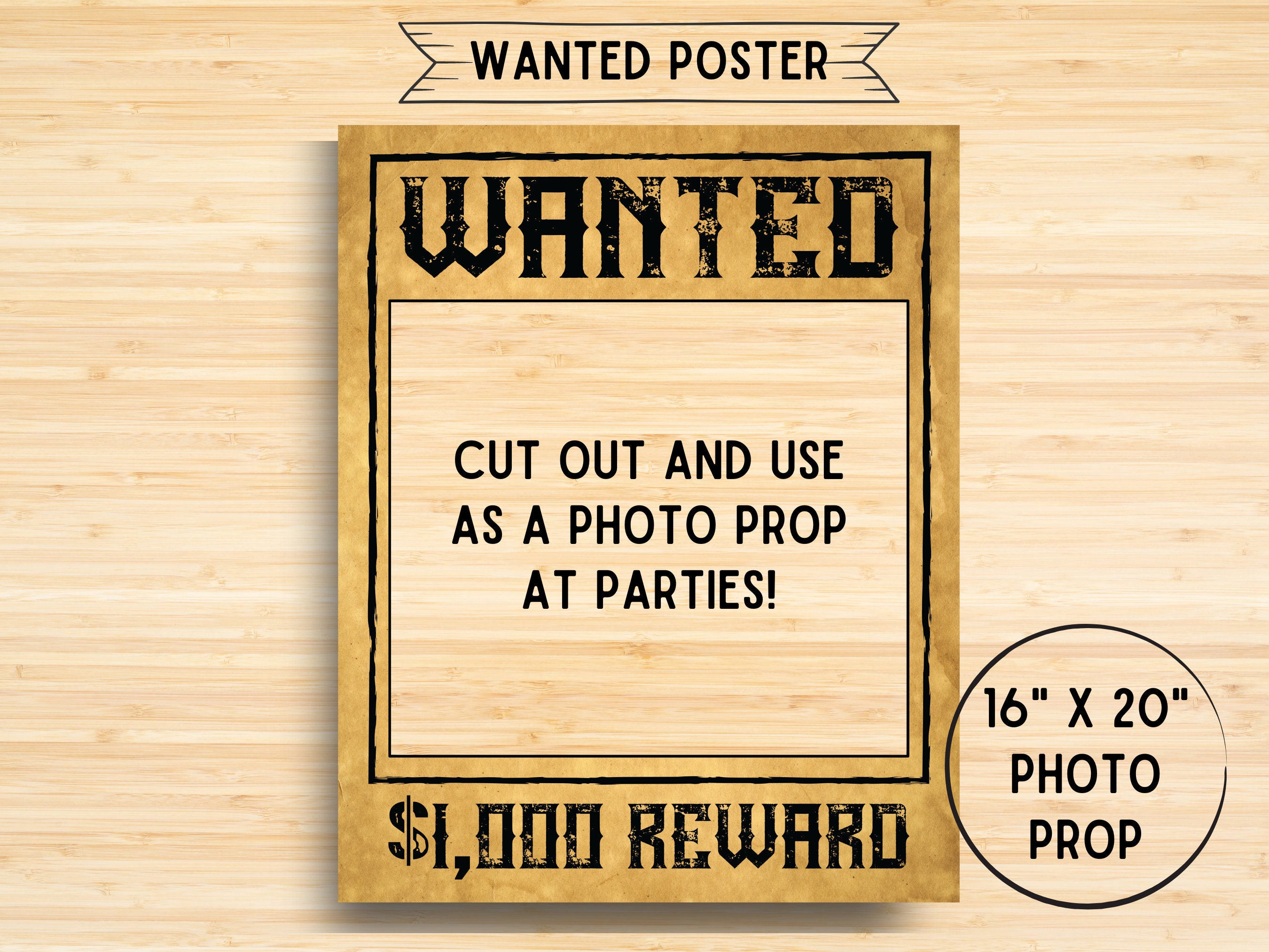 Wanted Poster, Western, Cowboy, Rodeo Birthday Party Theme, Photo Booth ...
