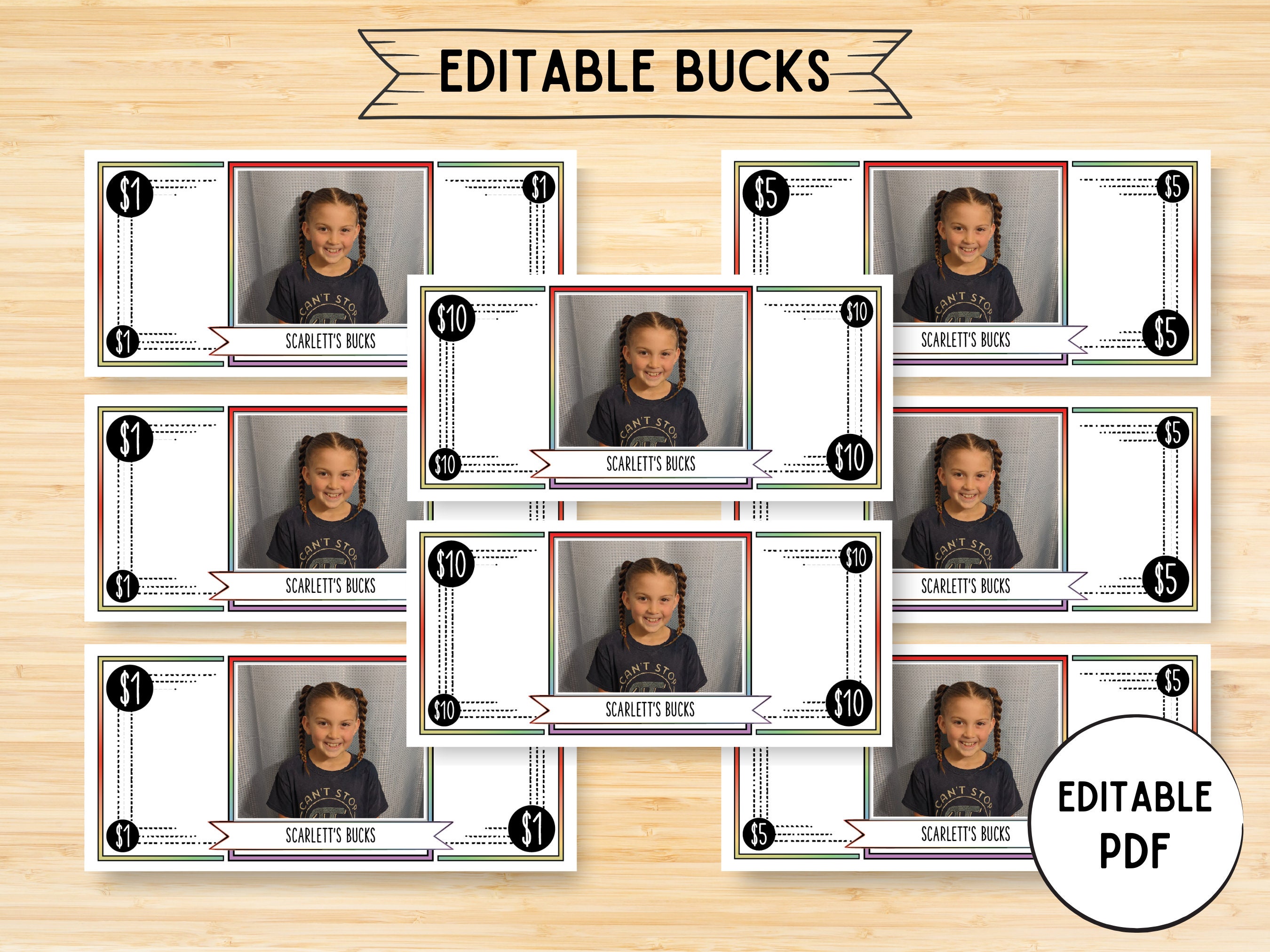 Editable Photo Mom Chore Bucks Printable Behavior Bucks - Etsy