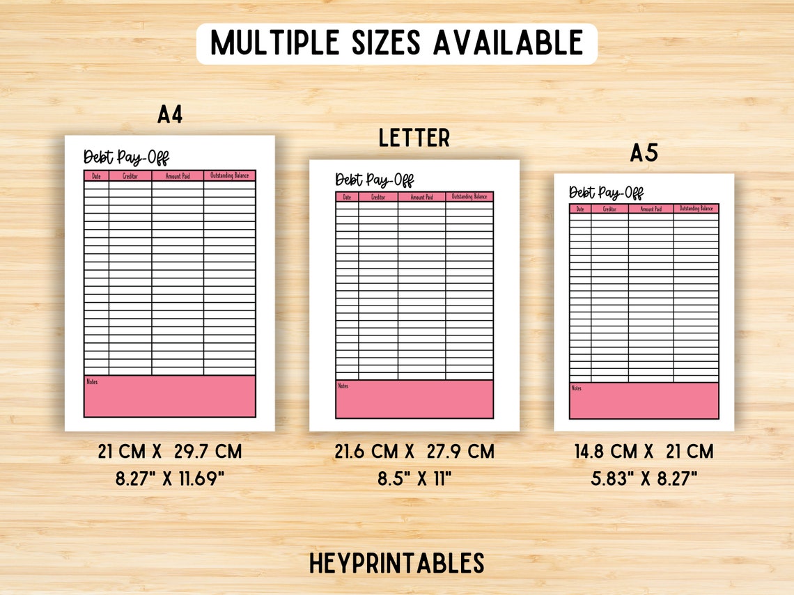 Debt Repayment, Printable Debt Tracker, Debt Payoff Tracker, Finance ...