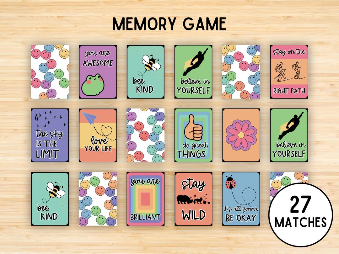 Memory Game, Printable Matching Game, Game for Kids, Printable Game for ...