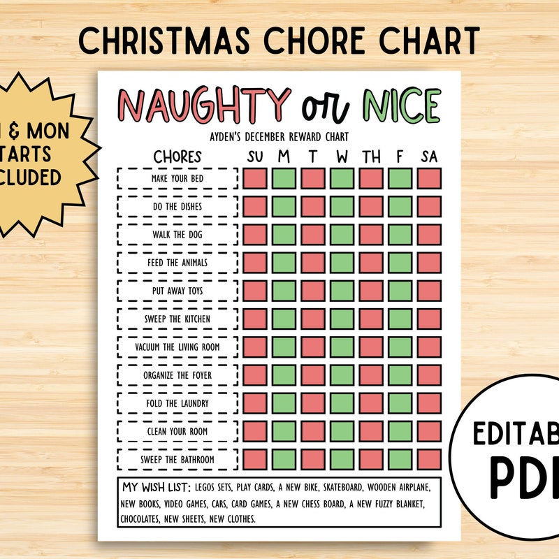Reward Chart - Etsy