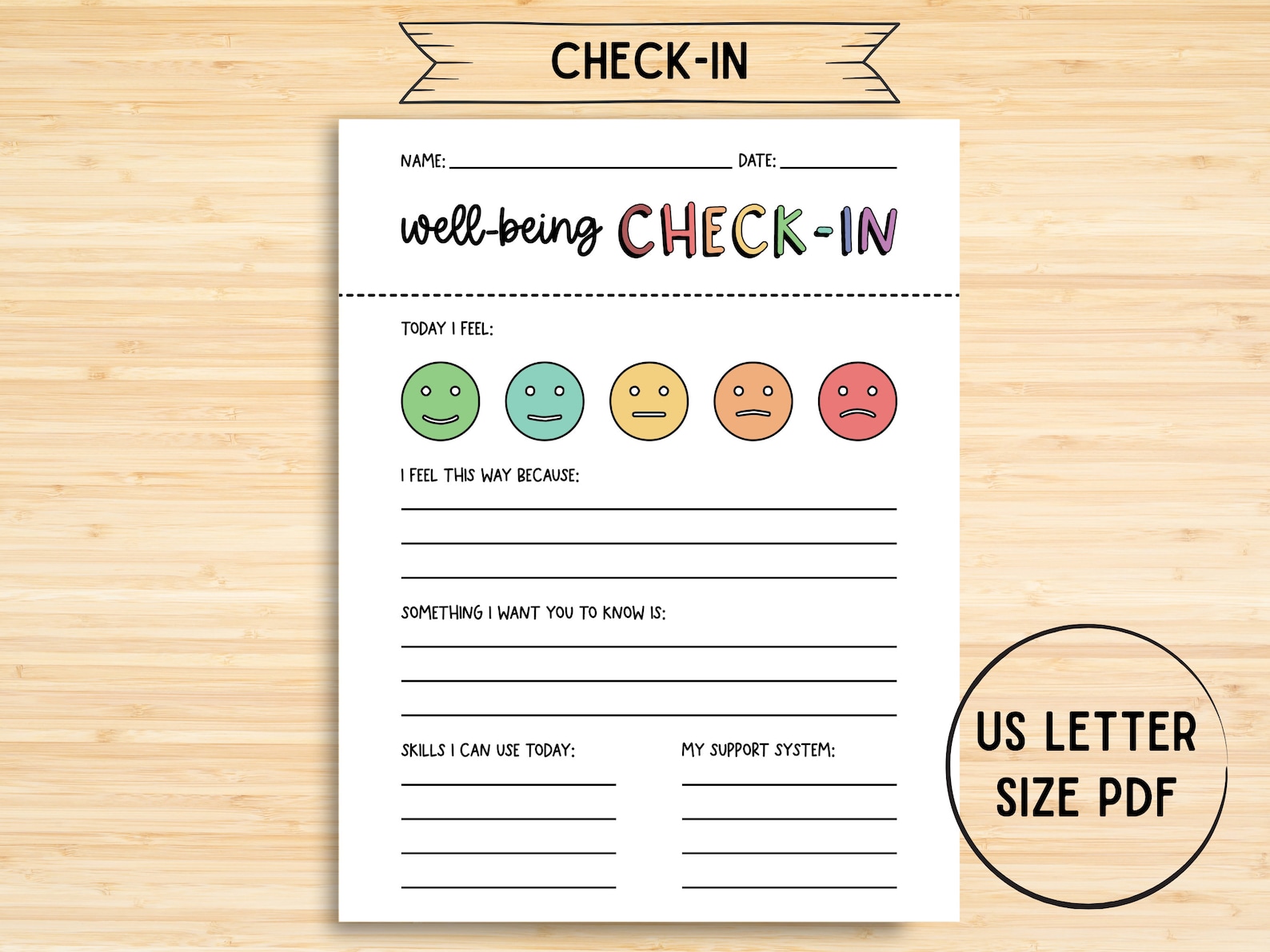 Check In Social Emotional Learning Positive Psychology - Etsy