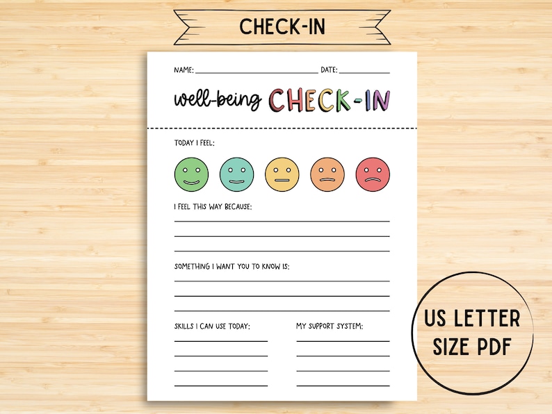 Check In Social Emotional Learning Positive Psychology - Etsy
