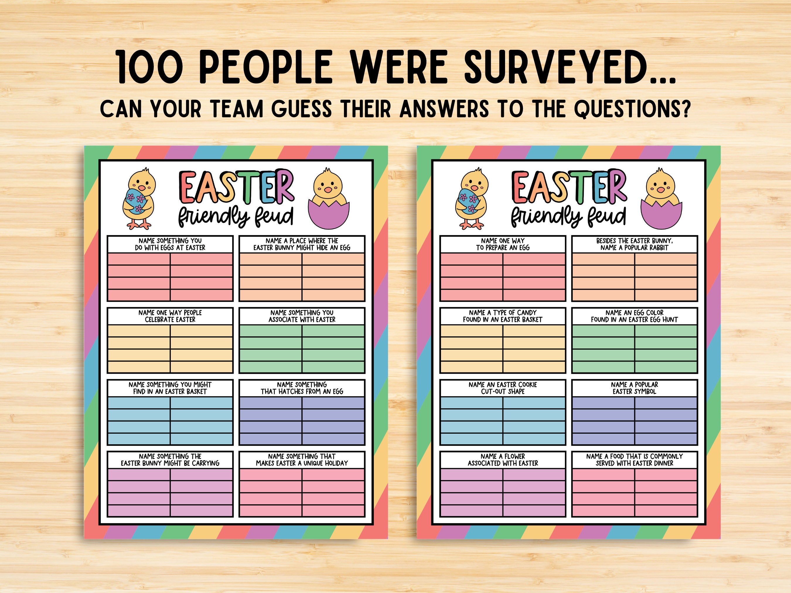 Easter Family Feud Game, Easter Trivia Feud, Easter Trivia Game Night ...
