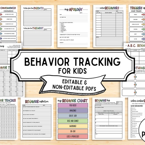 Kids Behavior Tracker Bundle Actions Consequence Chart - Etsy