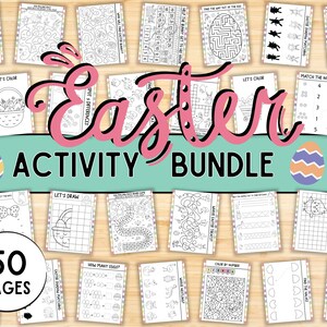 50 Printable Easter Activity Bundle, Easter Kids Activities, Maze ...