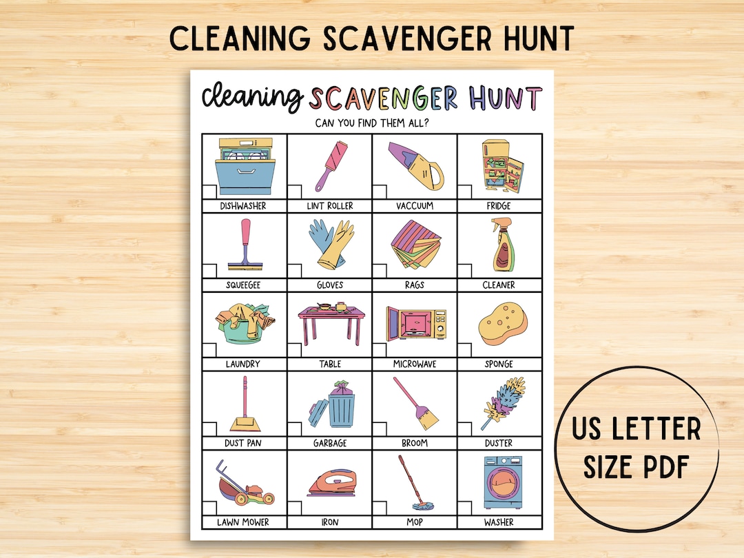 Scavenger Hunt Chores, Cleaning Hunt, Household Chores, Chore Chart ...