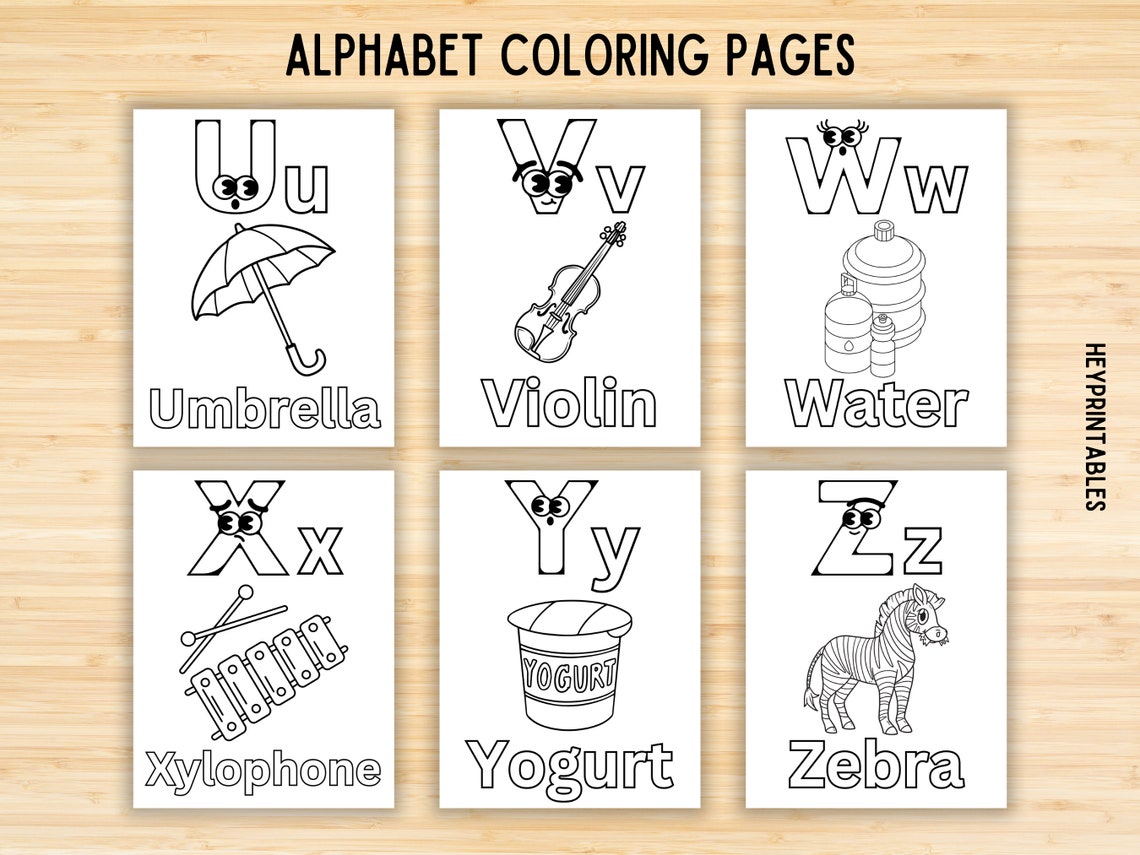 26 Printable Alphabet Coloring Pages Worksheets for Kids, Preschool ...