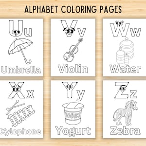 26 Printable Alphabet Coloring Pages Worksheets for Kids, Preschool ...