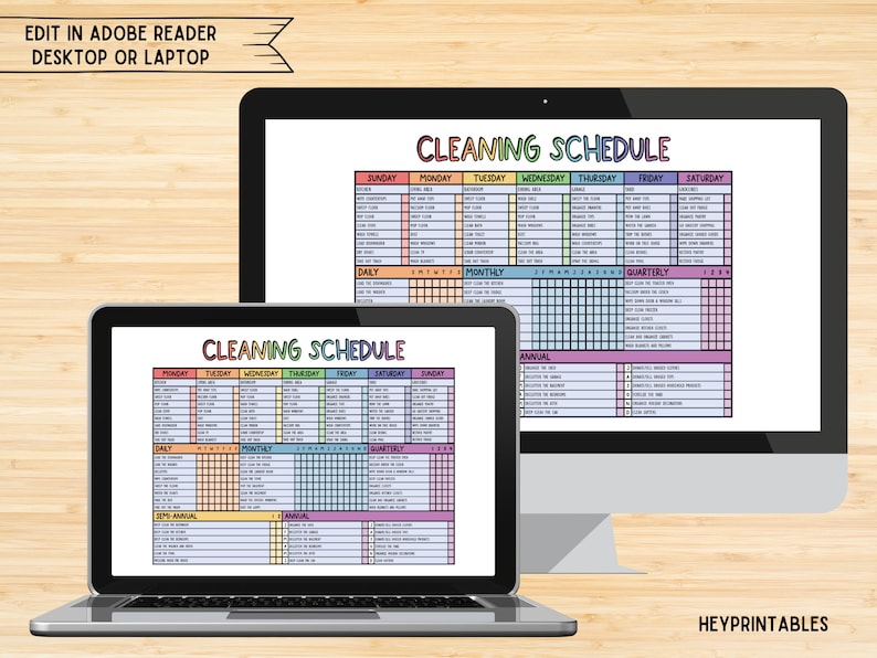 Editable Cleaning Planner, Cleaning Schedule, Cleaning Checklist ...