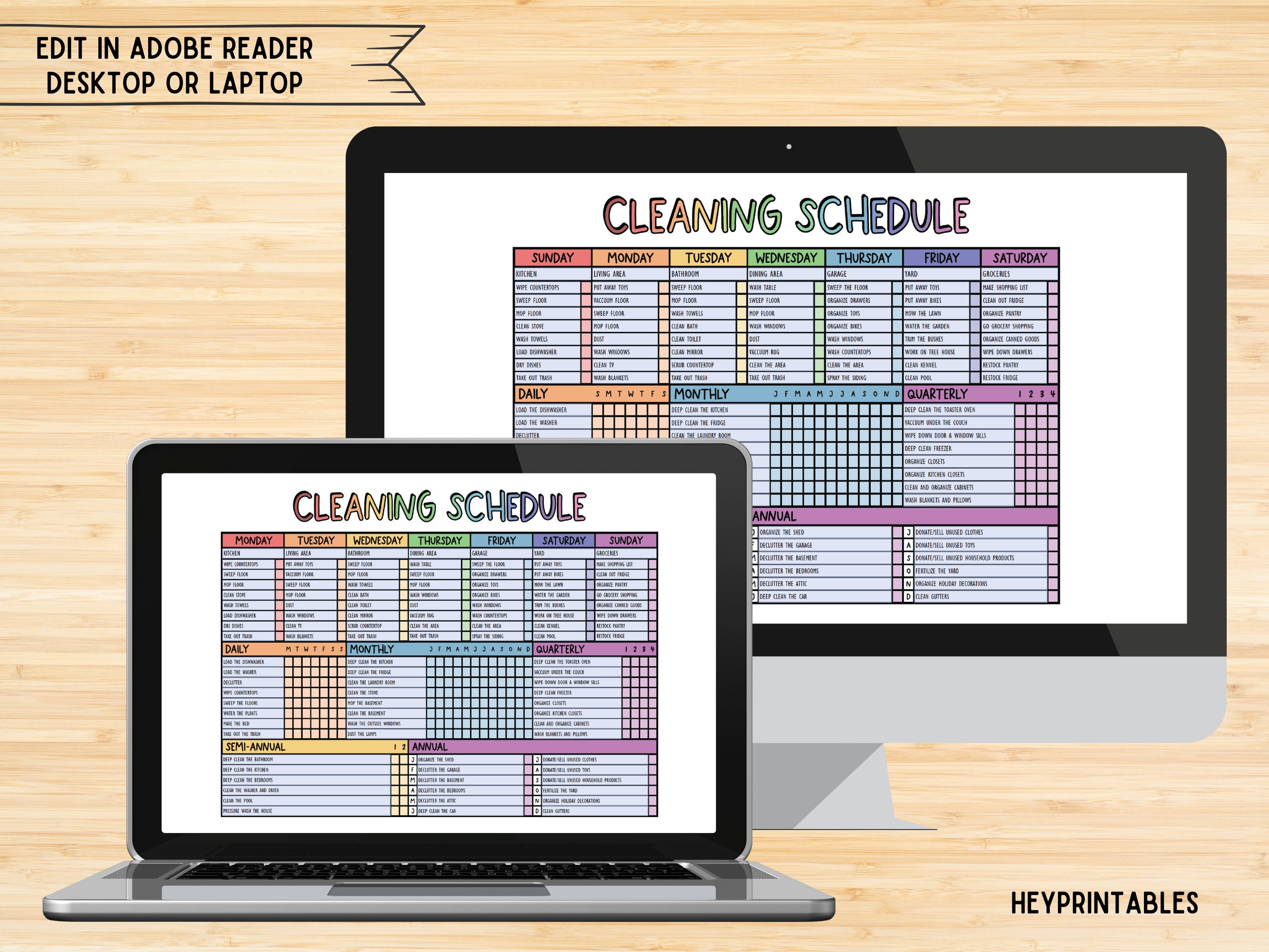 Editable Cleaning Planner, Cleaning Schedule, Cleaning Checklist ...
