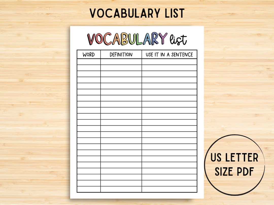 Vocabulary List, Learn Languages, Language Planner, Language Learning ...